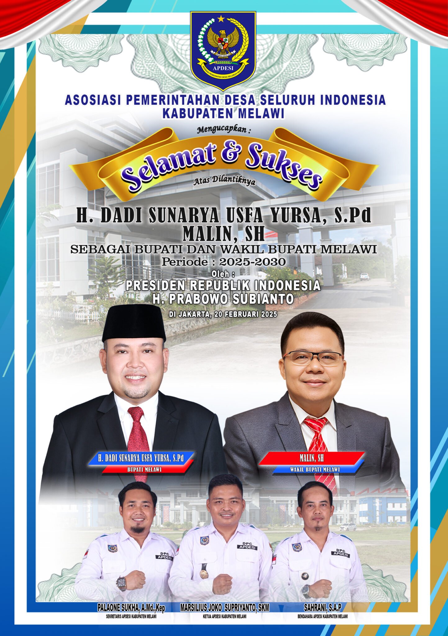 APDESI KABUPATEN MELAWI UCAPAN SELAMAT & SUKSES - wartamelawi.com